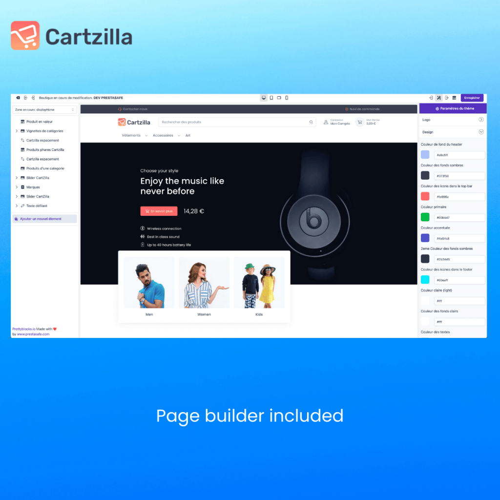 Theme Prestashop 8 Cartzilla, optimisé mobile, performance et SEO by ...